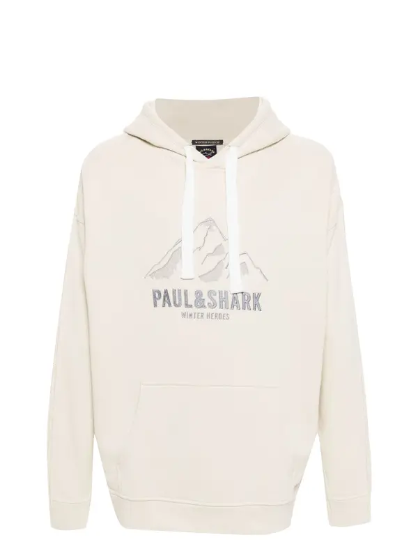 Paul & Shark Logo-embroidered Hoodie - Neutrals