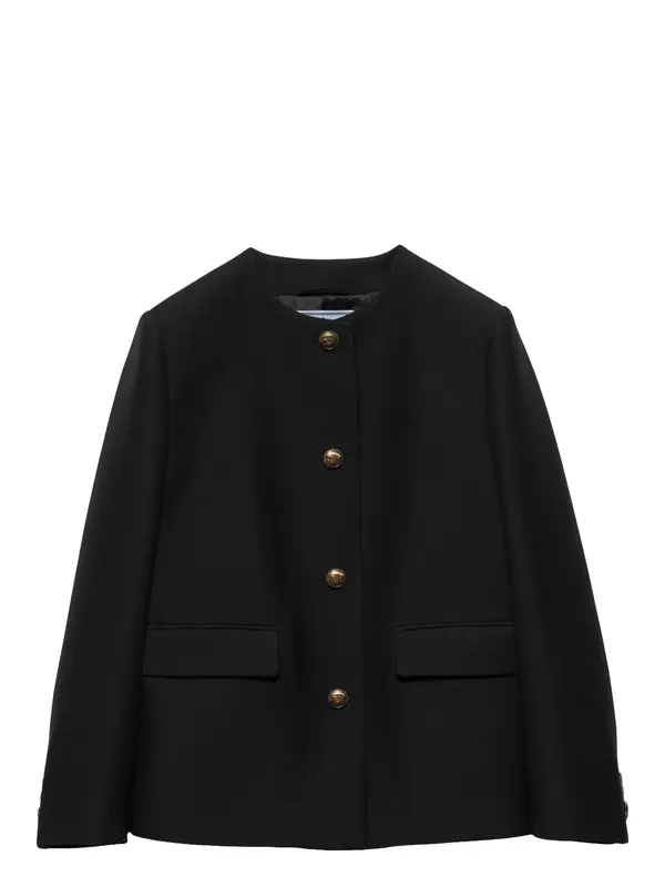 Prada Single-breasted Tricotine Jacket - Black