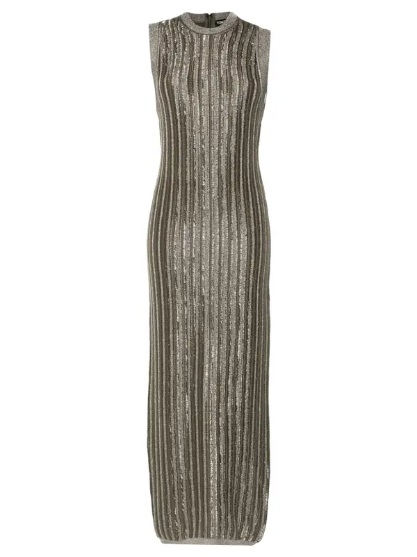 TOM FORD Slinky Ribbed Maxi Dress - Green