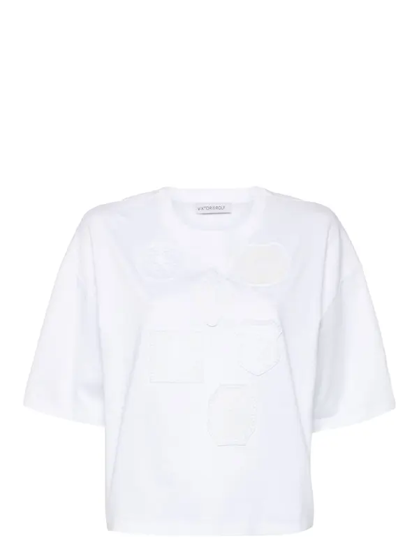 Viktor & Rolf Godet Tulle-detail Cotton T-shirt - White
