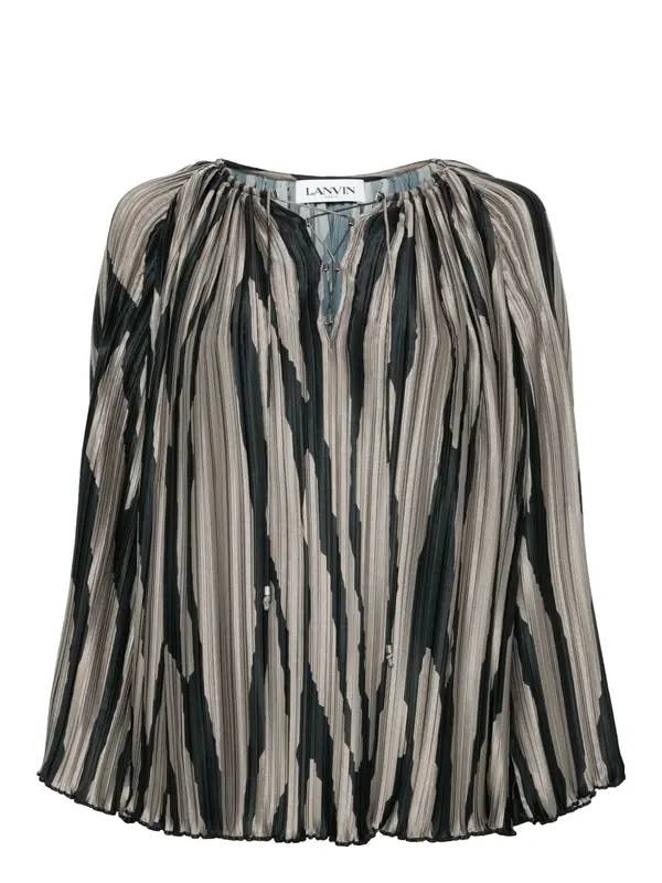 LANVIN Abstract-print Blouse - Grey