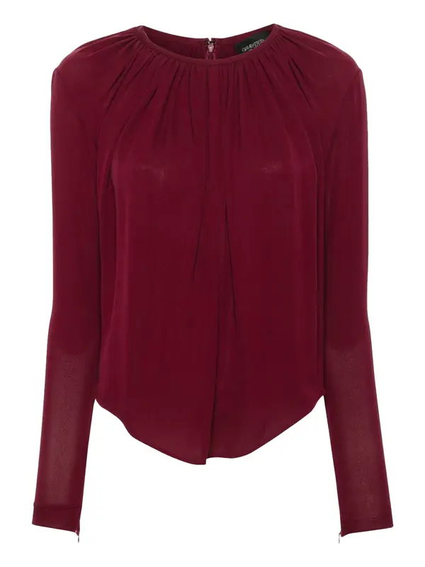 Giambattista Valli Pleat-detail Blouse - Red