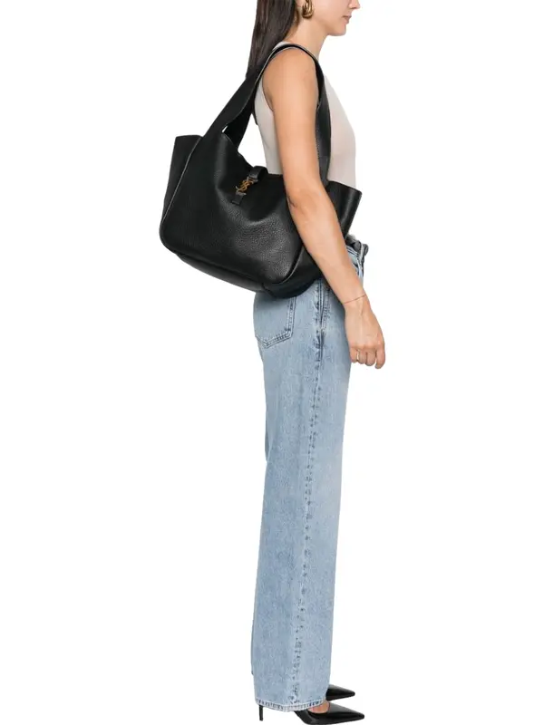 Saint Laurent Logo-plaque Tote Bag - Black