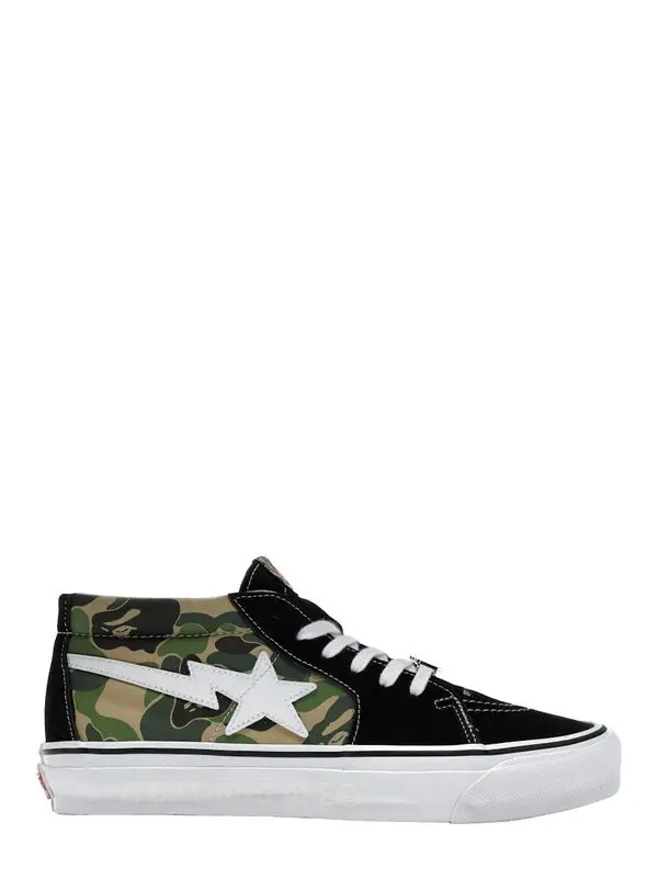 VANS Lx Sk8mid Bape Abc Camo Sneakers - Black/green/white