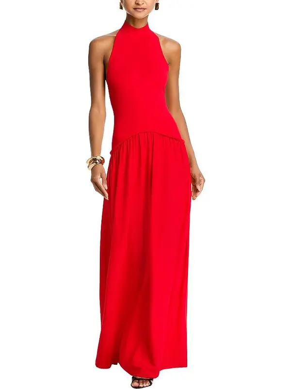 Solid & Striped The Soglio Halter Maxi Dress - Apple Red