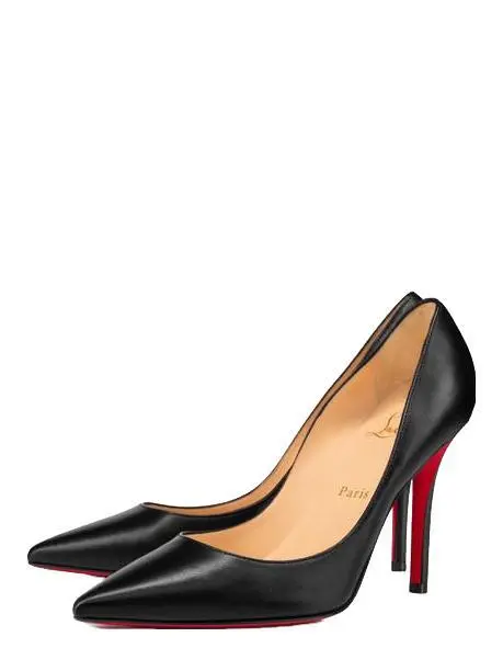 CHRISTIAN LOUBOUTIN Apostrophy Pointy Toe Pump - Black/black