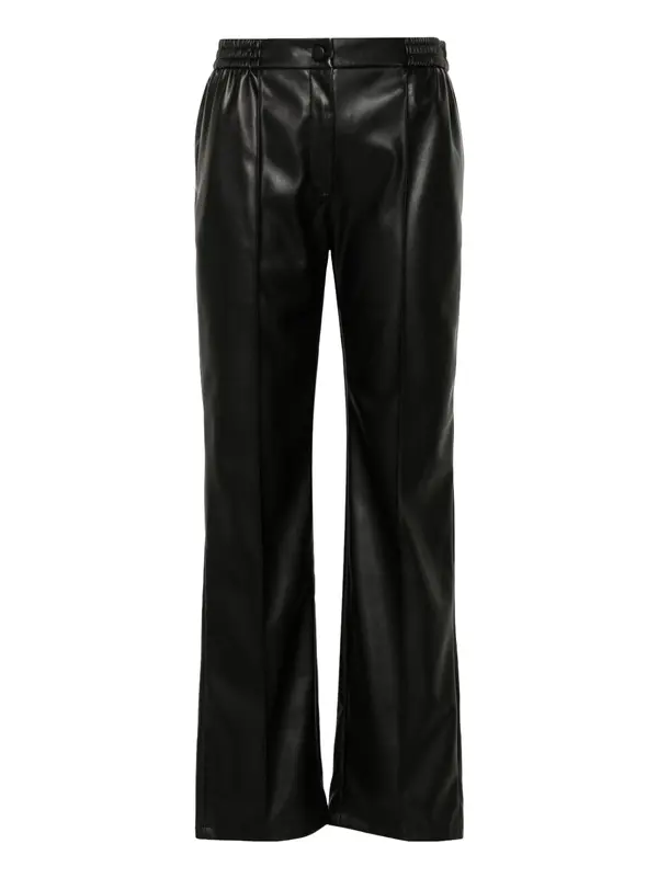 TWINSET Oval T-plaque Faux-leather Trousers - Black