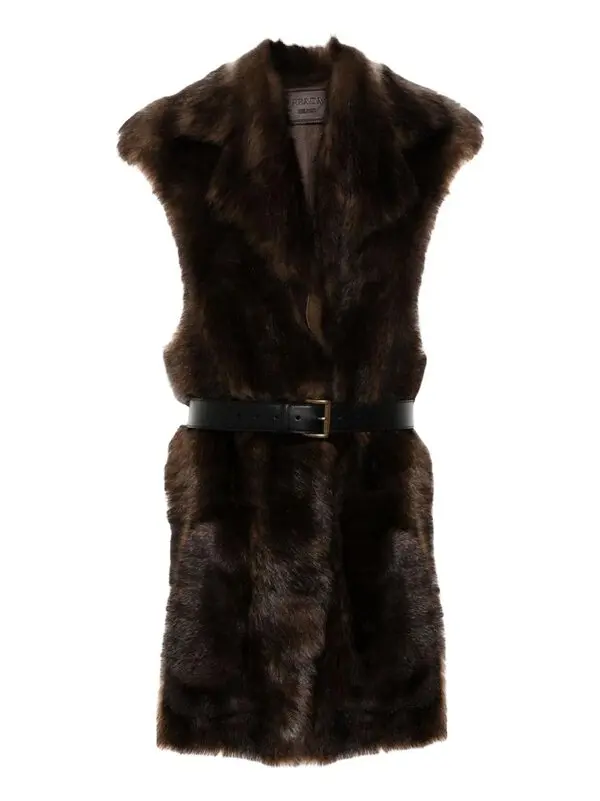 Prada Fur Gilet - Mogano