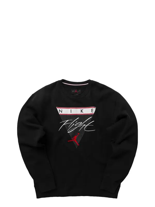 JORDAN Flight Crewneck Graphic Hoodie - Black