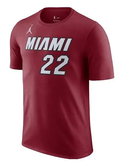 JORDAN Nba Miami Heat Jimmy Butler Statement Edition T-shirt - Dark Red/white