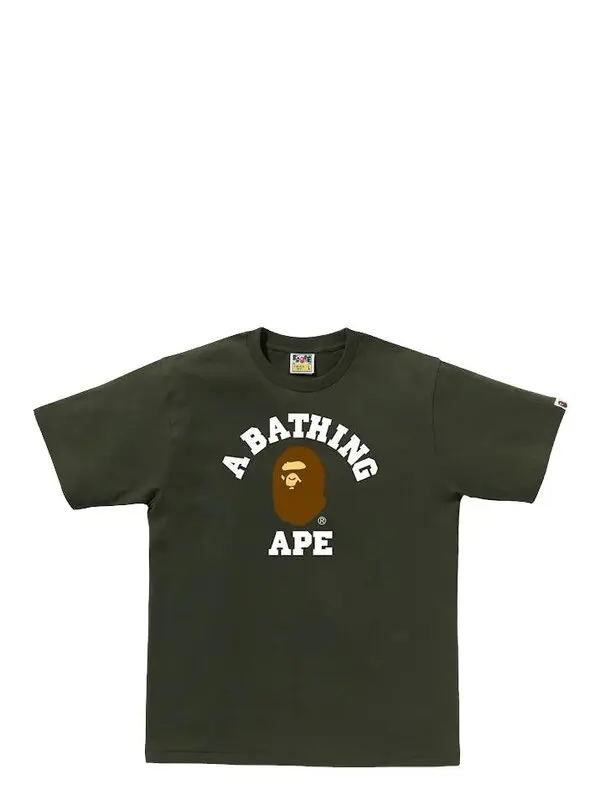A BATHING APE College Tee Shirt - Olive Drab