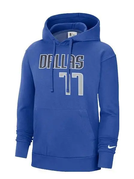 Nike Nba Dallas Mavericks Luca Doncic Essential Fleece Pullover Hoodie - Blue