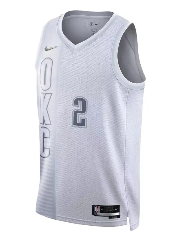Nike Nba Oklahoma City Thunder Gilgeous-alexander City Edition Dri-fit Jersey - White