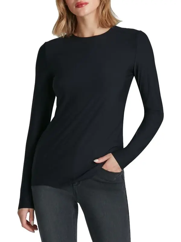 Commando Butter Crewneck Long Sleeve Top - Black