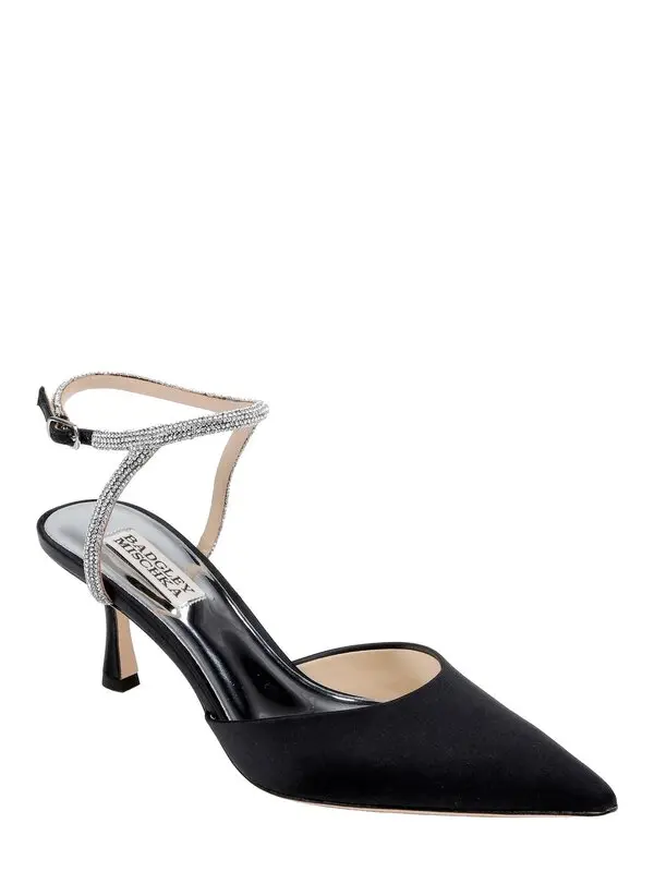 Badgley Mischka Autumn Pointed Toe Pumps - Blacksatin