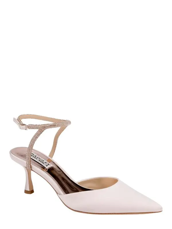 Badgley Mischka Autumn Pointed Toe Pumps - Champagne Satin