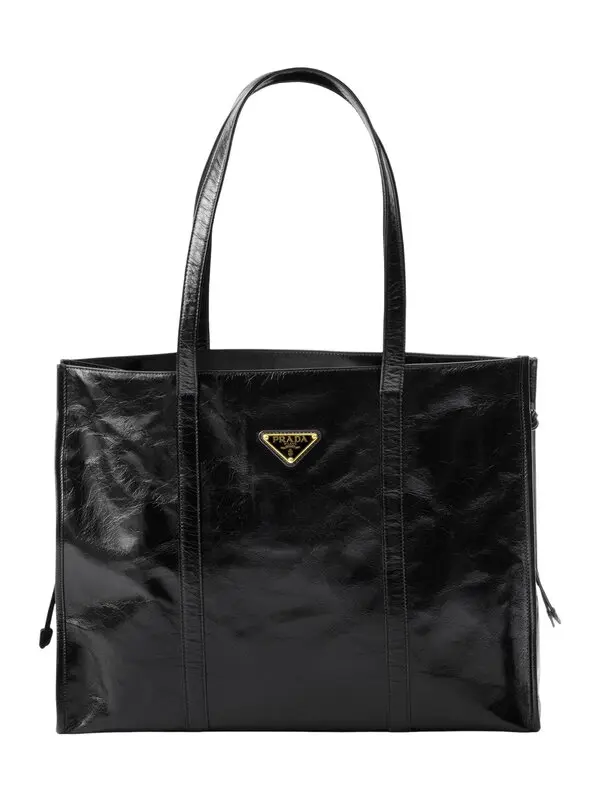Prada Leather Tote Bag - Black