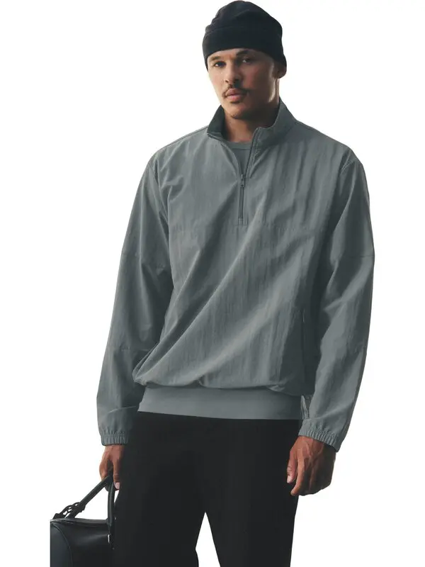 Alo Yoga Lightweight Track Pullover Top - Monument