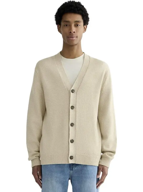 Everlane Classic Cotton Cardigan - Desert Sand / Natural