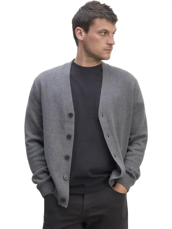 Everlane Classic Cotton Cardigan - Heathered Charcoal