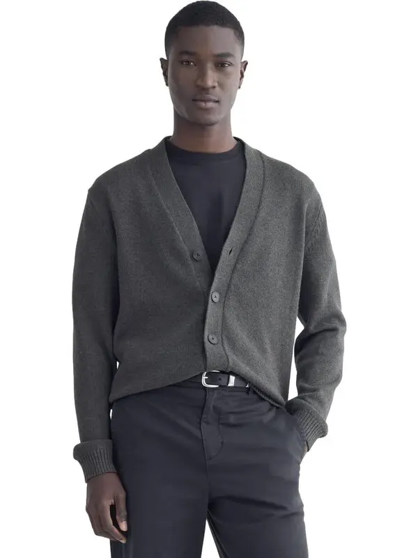 Everlane Classic Cotton Cardigan - Heathered Soot