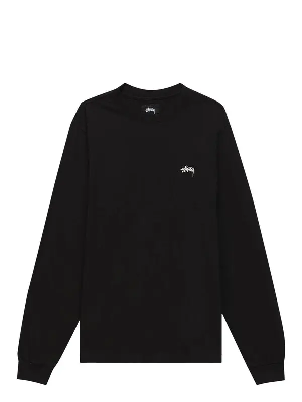 StÜssy Stock Logo Long-sleeve Tee - Black