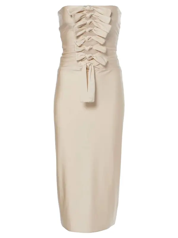 Coperni Gala Tie-front Midi Dress - Beige