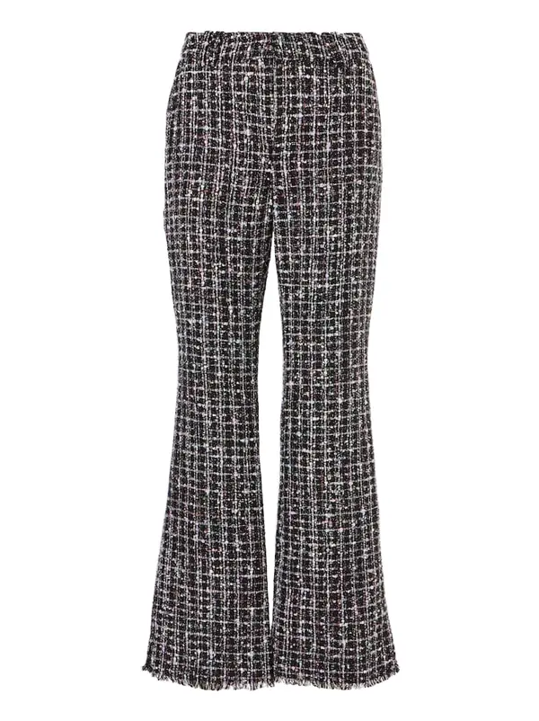 Balmain Tweed Flared Pants - Black