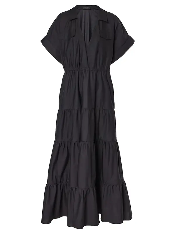 ADRIANA DEGREAS Cotton Maxi Dress - Black