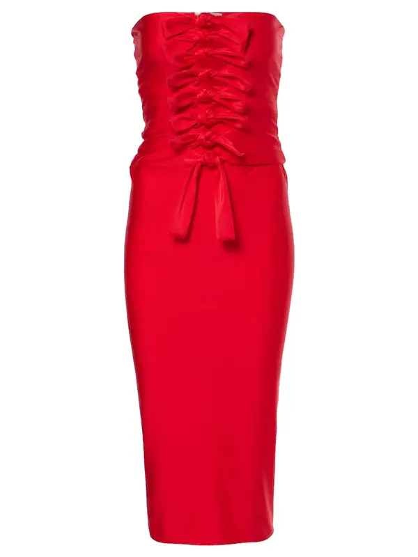 Coperni Gala Tie-front Jersey Midi Dress - Red