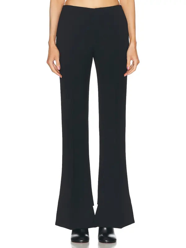 Chloé Wool Crepe Slim Trouser - Black