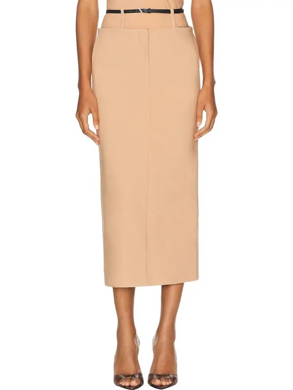 Attico Midi Skirt - Nude