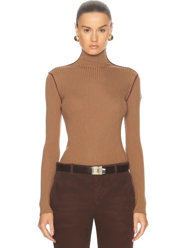 Moncler Turtleneck Top - Beige