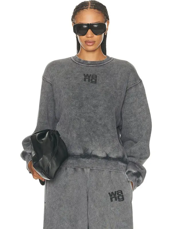 Alexander Wang Essential Terry Crew Sweatshirt - Washed Granite