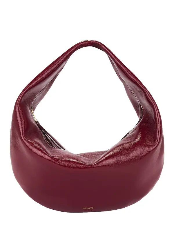 Khaite Olivia Patent Hobo Bag - Oxblood