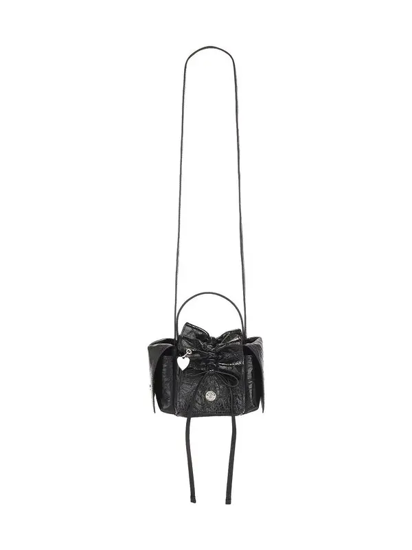 Acne Studios Multipocket Patent Crinkled Bag - Black