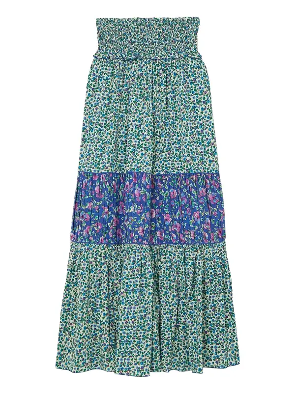 Loretta Caponi Romee Floral-print Maxi Skirt - Forest Green