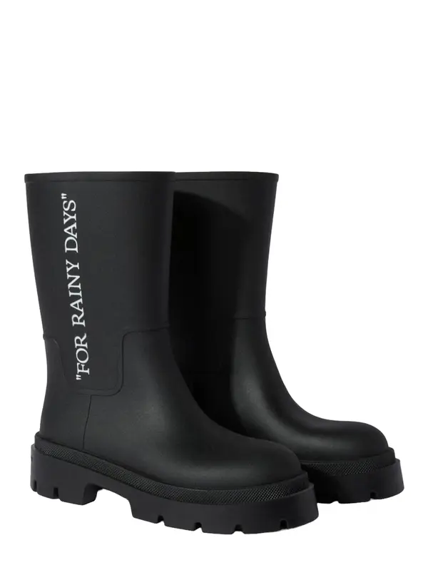 Off-White Slogan-print Boots - Black