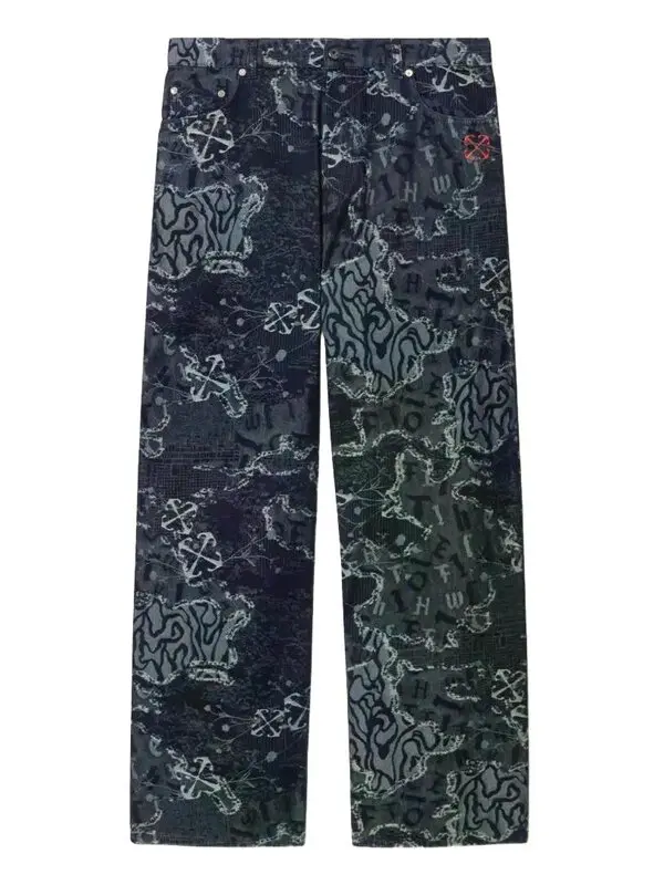 Off-White Arrow Jacquard Straight Jeans - Blue