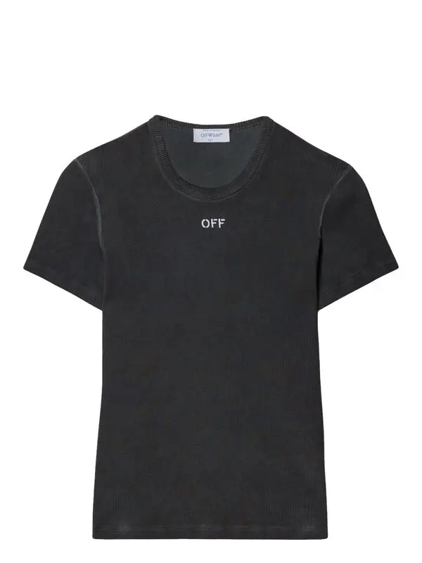 Off-White Logo-embroidered T-shirt - Grey