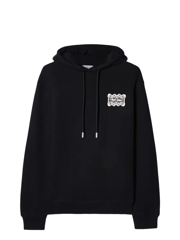 Off-White Lace Logo Appliqué Hoodie - Black