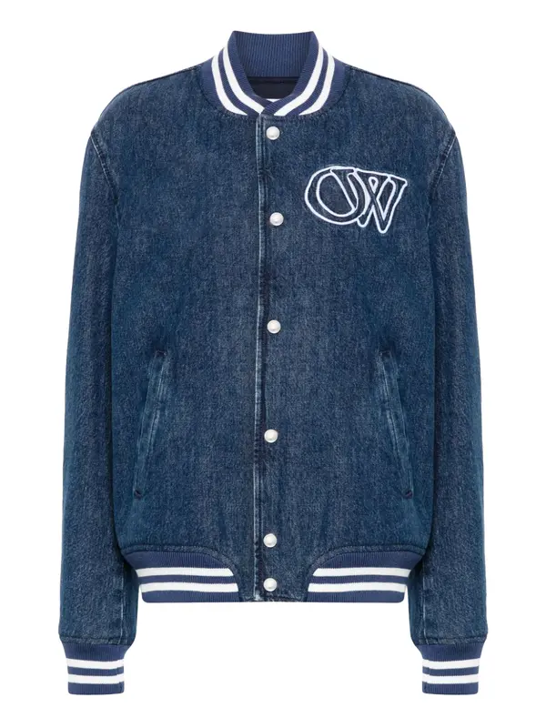Off-White Logo-embroidered Jacket - Blue