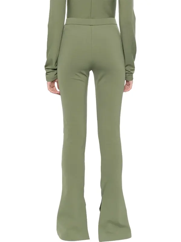 Off-White Logo-print Bootcut Leggings - Green
