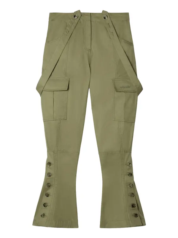 Off-White Flared Cargo Pants - Green