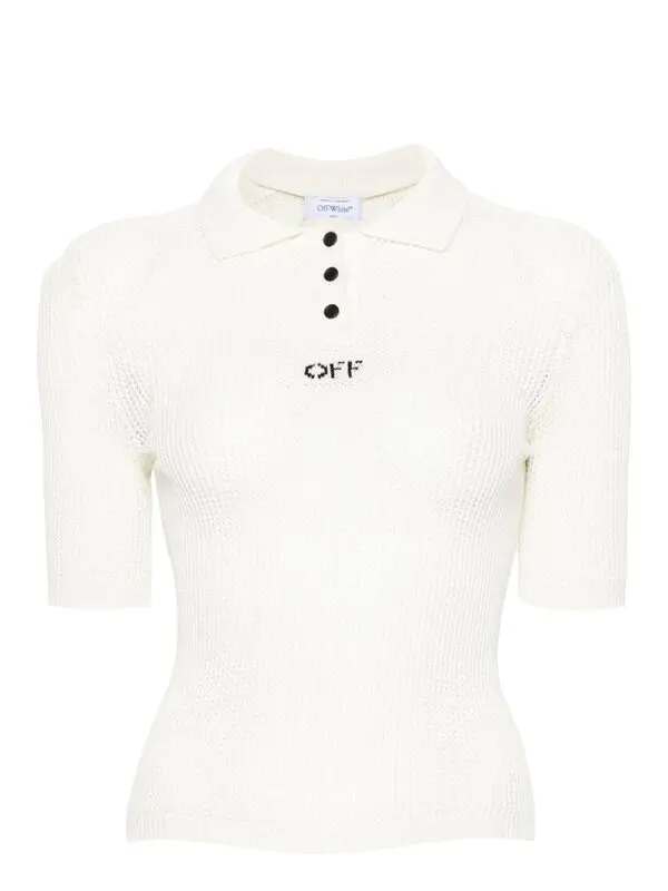 Off-White Logo-embroidered Polo Shirt - Neutrals