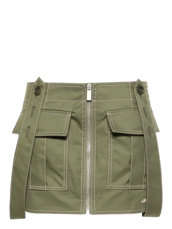 Off-White Logo-embroidered Mini Skirt - Green