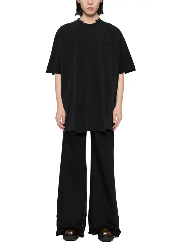 Vetements Embroidered Cotton T-shirt - Black