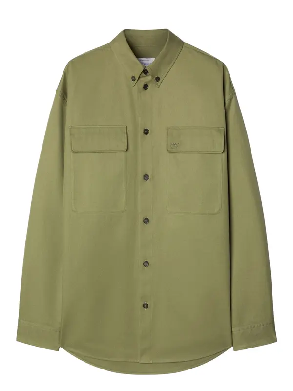 Off-White Logo-embroidered Shirt Jacket - Green