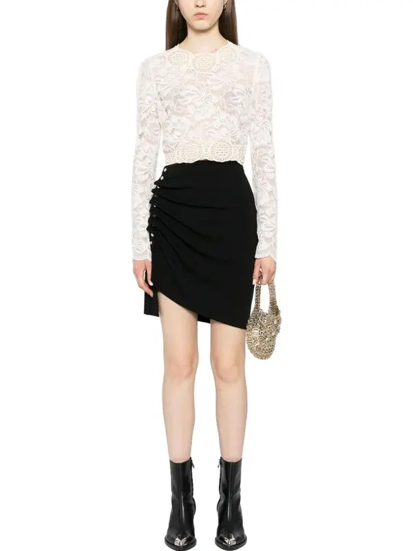 Rabanne Pleated Mini Skirt - Black
