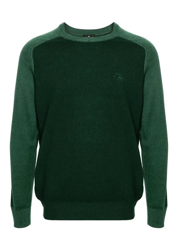 Etro Logo-embroidered Sweater - Green